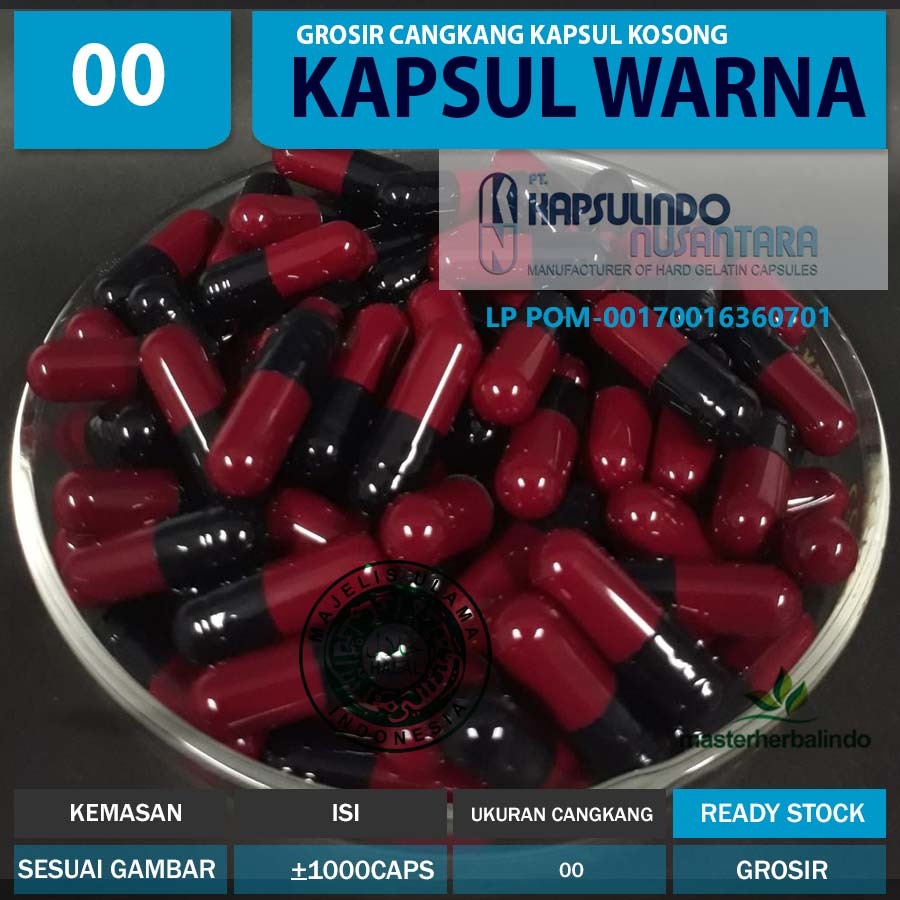 Jual cangkang kapsul kosong warna ukuran 00 isi 1000 caps | Shopee ...