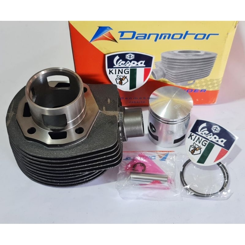 Jual blok silinder piston set vespa lobang 3 DANMOTOR blok seher set px ...