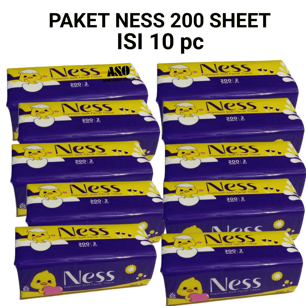 Jual [ PAKET ISI 10 ] Tisu Tissue NESS 200 sheet 2ply PROMO ...