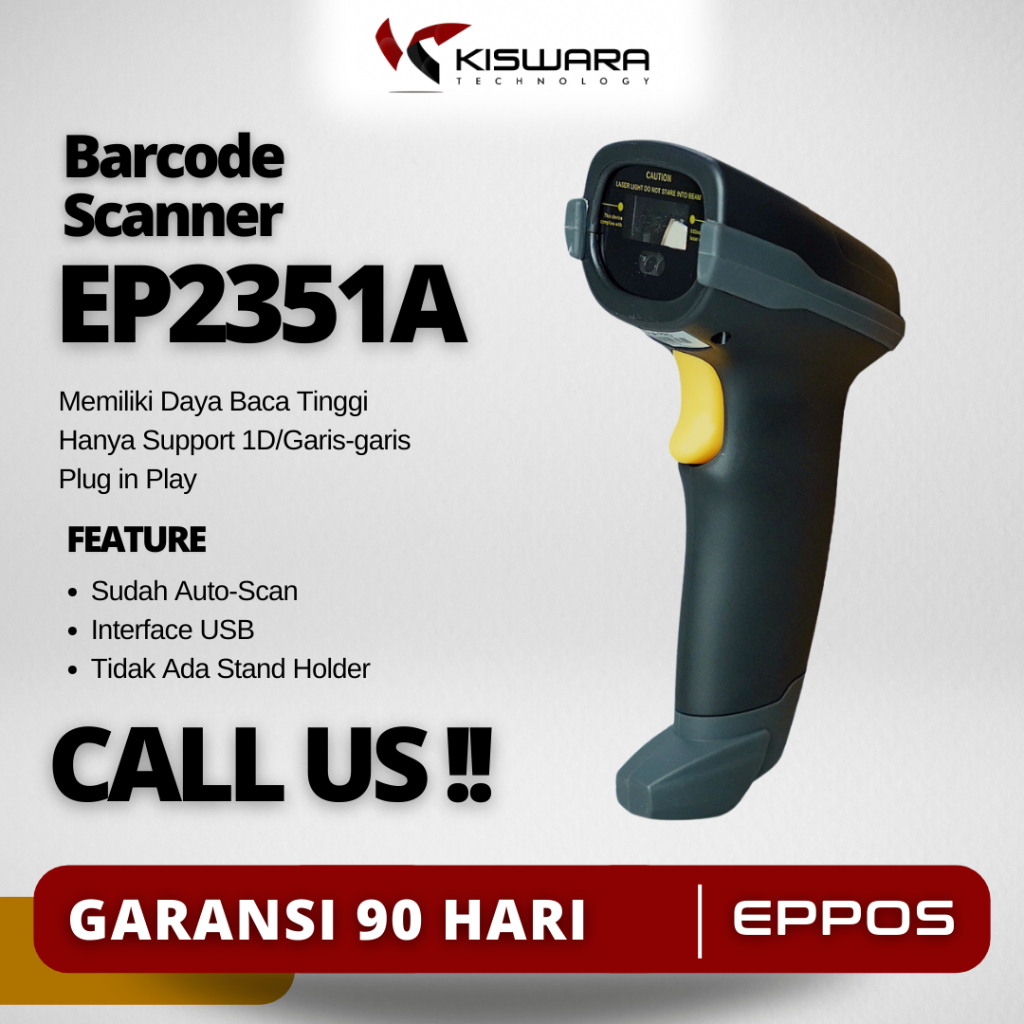 Jual Barcode Scanner EPPOS 1D EP2351A [Auto Sense-Scan] Termurah | Shopee Indonesia