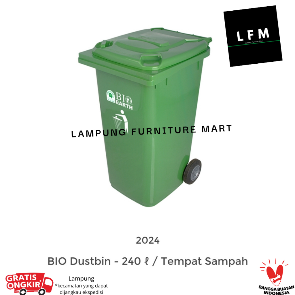 Jual Tempat Sampah Roda 240 Liter Green Leaf | Shopee Indonesia