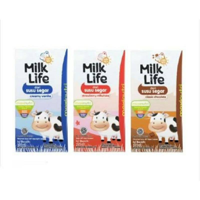 Jual Milk Life susu segar UHT 115ml varian cokelat, strawberry, dan ...