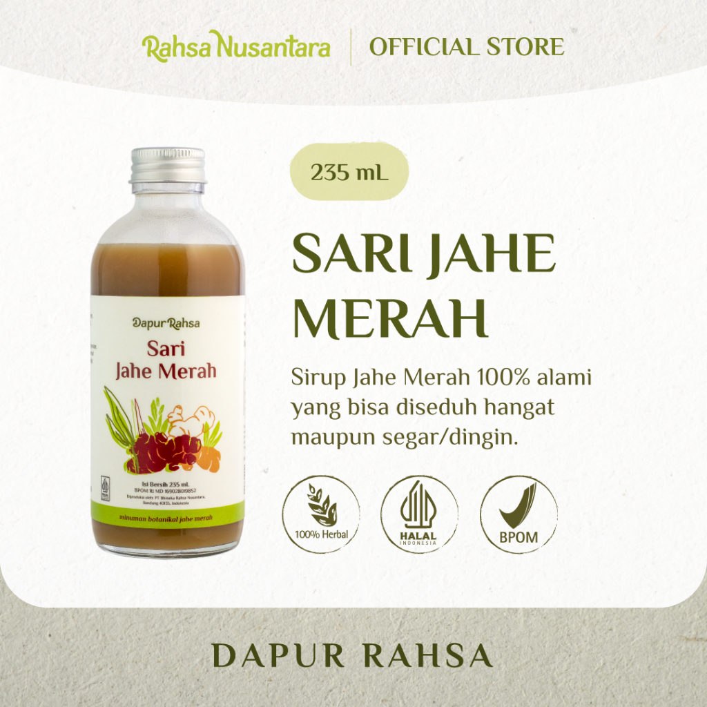 Jual Sari Jahe Merah 235mL | BPOM by Rahsa Nusantara - Jamu Sirup ...