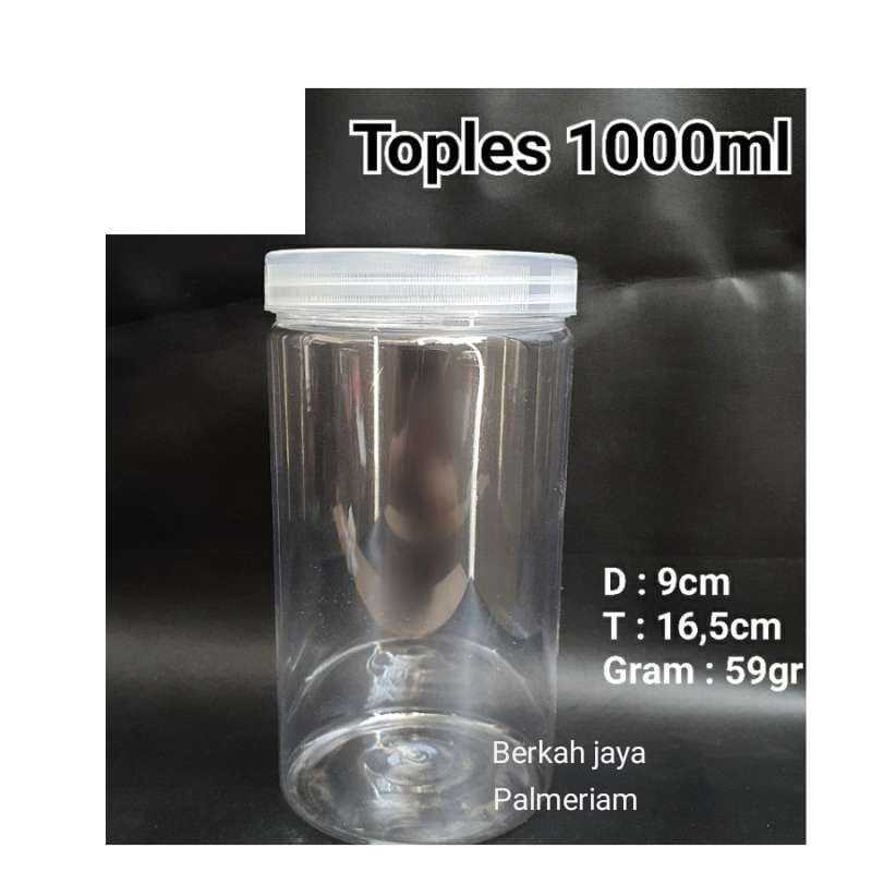 Jual Toples plastik Jar ukuran 200ml, 300ml, 400ml, 600ml, 800ml, 1000ml, 1300ml, 1500ml Per Pcs ...