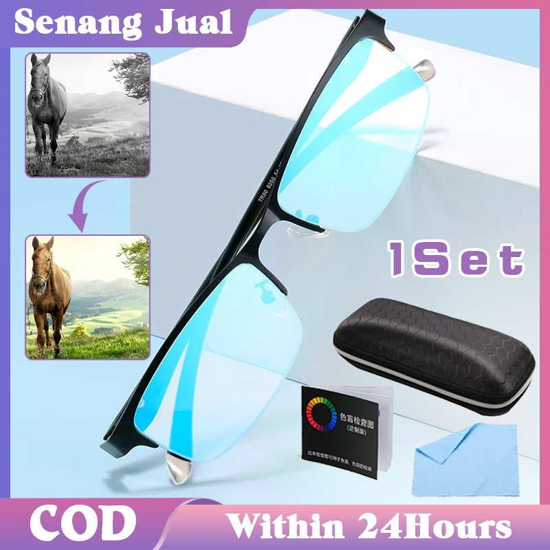 Jual 1 Set Kaca Mata Buta Warna Parsial Merah Hijau Dengan Kartu Tes ...