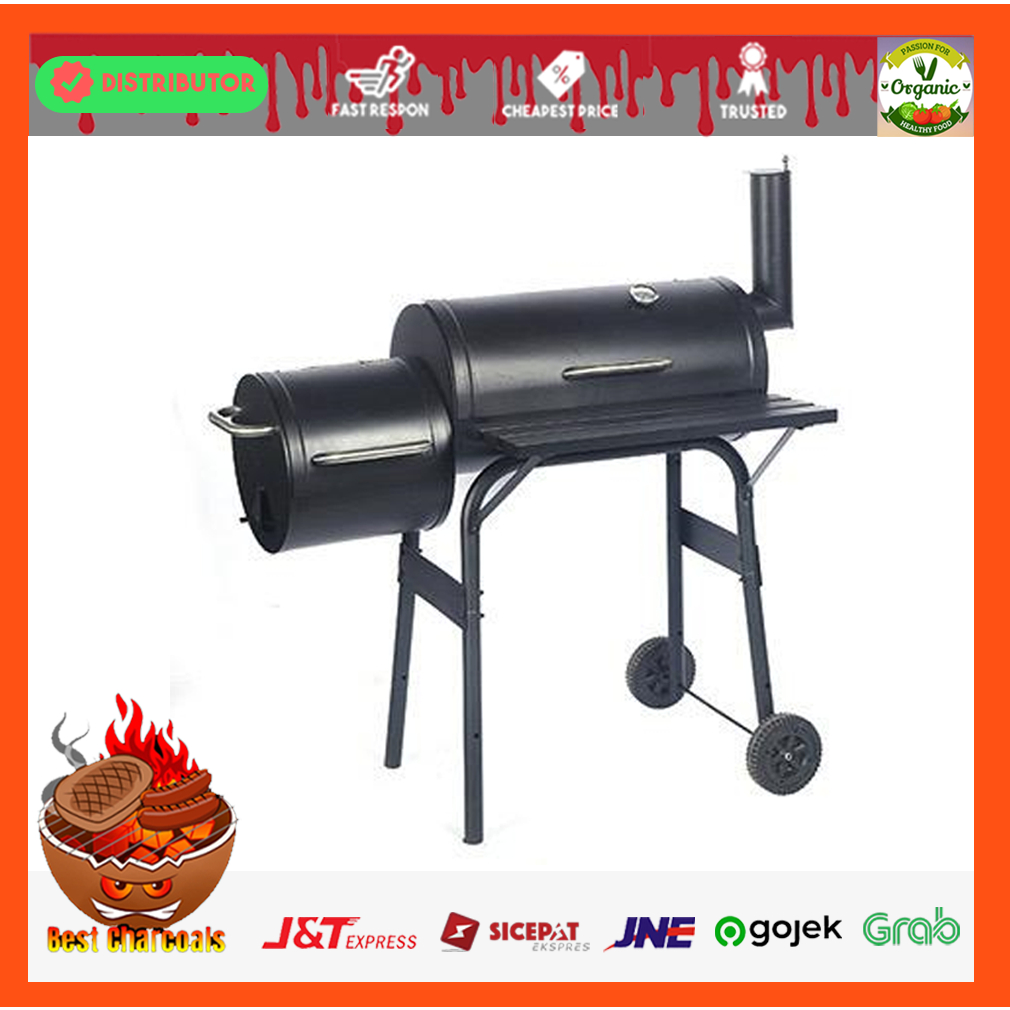 Jual Smoker Grill BBQ Portable Alat Panggang Sei Daging Barbeque Hitam ...