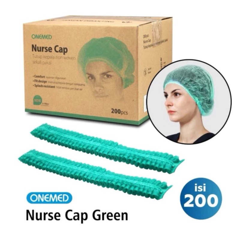 Jual ONEMED Nurse Cap isi 200 pcs / box Penutup Tutup Kepala | Shopee ...