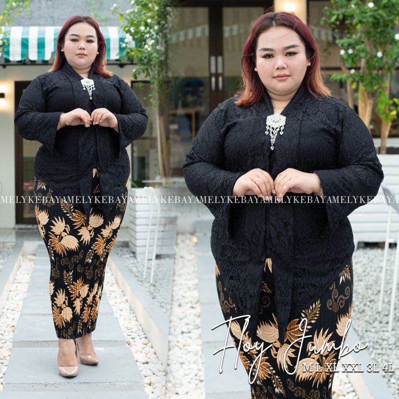 Jual Atasan kebaya kutubaru floy / Kebaya big size / Kebaya jumbo LD130 / Kebaya floy polos ...