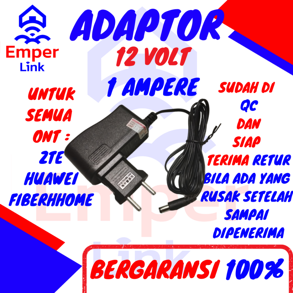 Jual Adaptor 12V 1A Power Adaptor LED CCTV Modem Router 12V1A ampere ...