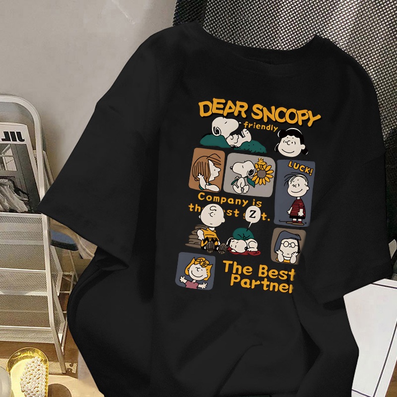 Jual Po Floret T Shirt Oversize Lengan Pendek Kaos Dear Snoopy Katun