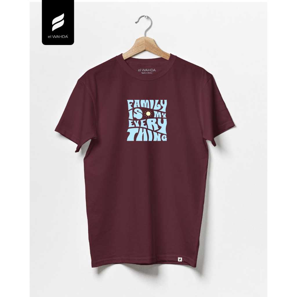 Jual Kaos Couple Keluarga Premium El Wahda Clothes Warna Marun Burgundy ...