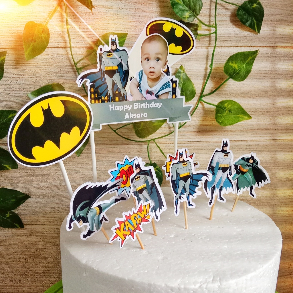 Jual Topper Batman Custom Foto untuk Hiasan Kue Ulang Tahun / Ultah ...