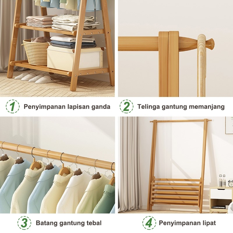 Jual Stand Hanger Lipat Rak Baju Rak Pakaian Stand Hanger Triangle ...