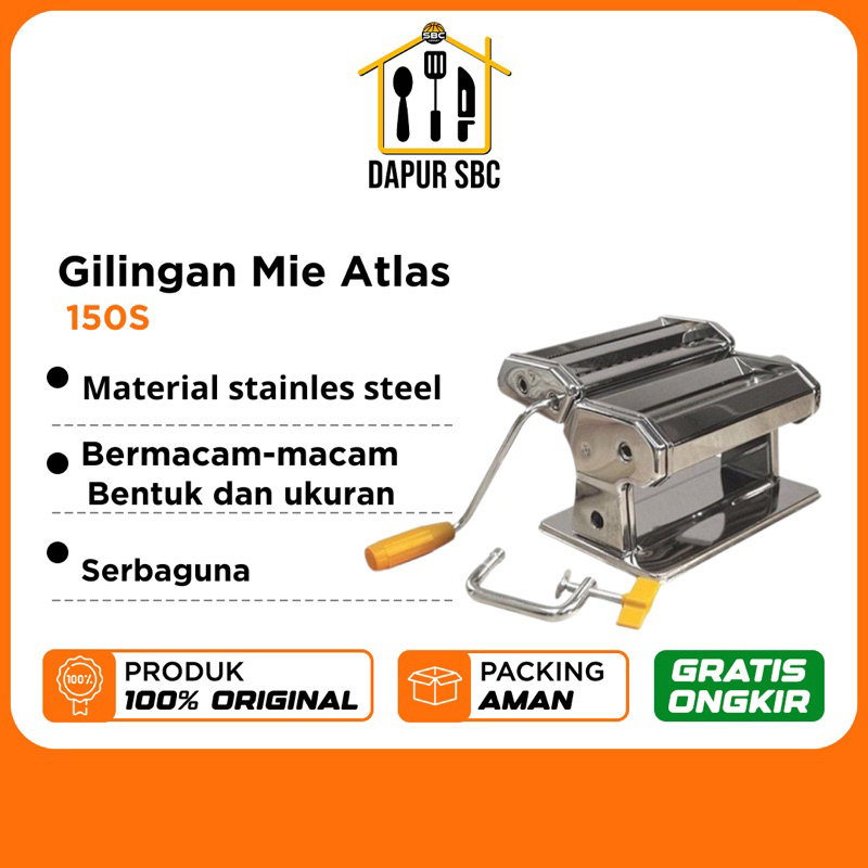 Jual Gilingan Mie Atlas 150S / Gilingan kulit pastel Stainles Steel ...