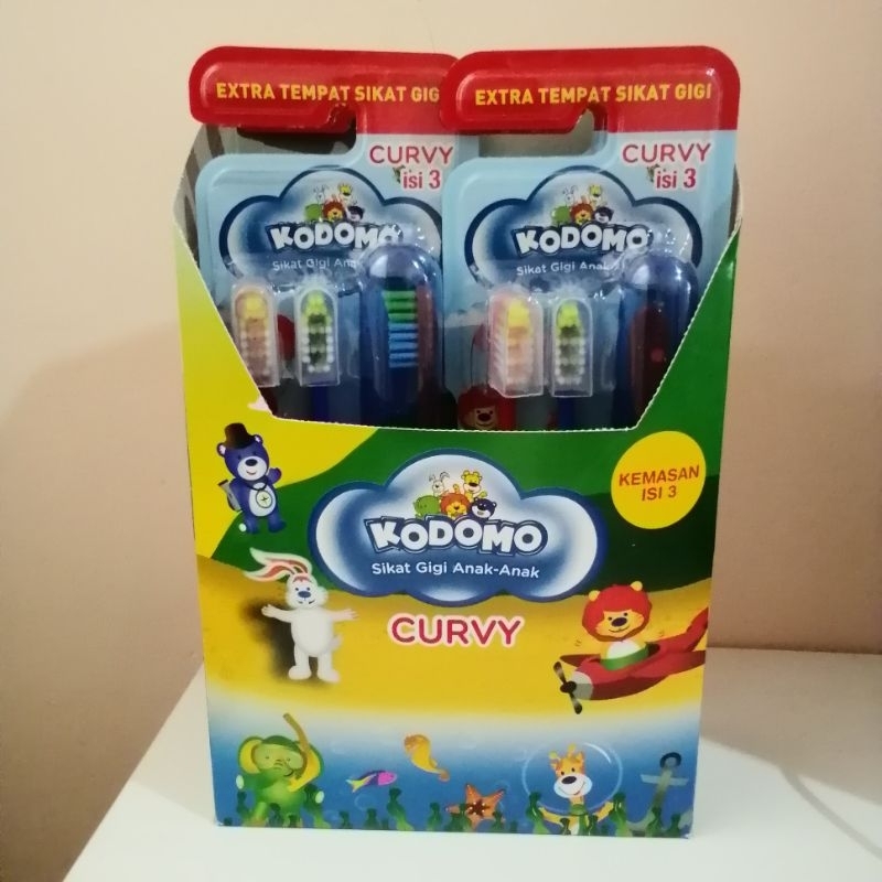 Jual Sikat Gigi Anak Anak Sikat Gigi Kodomo Curvy / Sikat Gigi Kodomo Curvy Isi 3 | Shopee Indonesia
