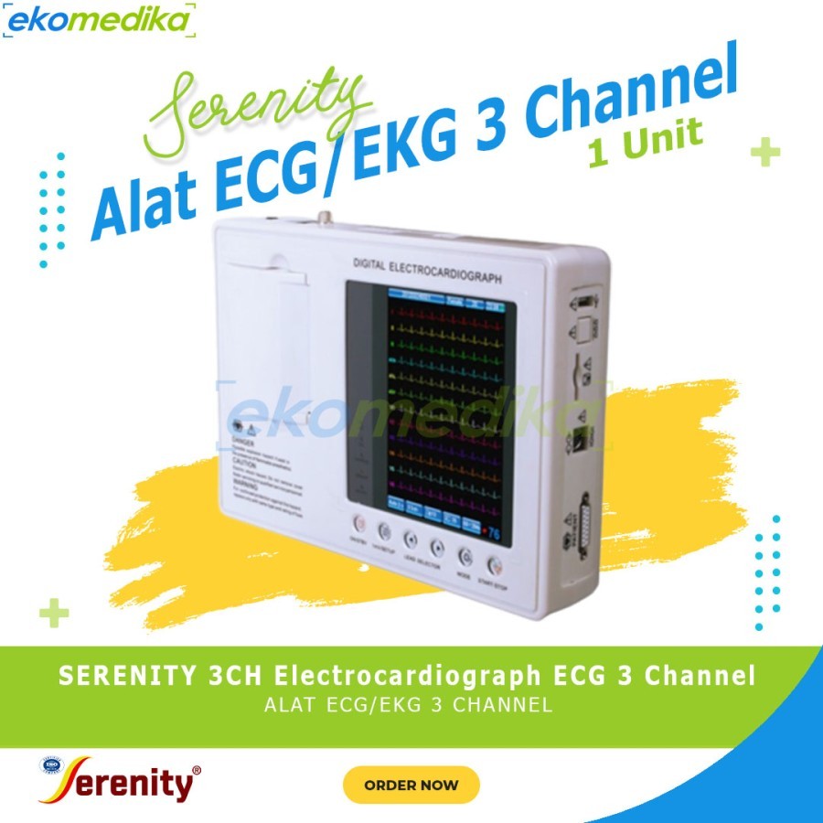 Jual Alat EKG 3 Channel Electrocardiograph ECG 3 Channel SERENITY 3CH ...