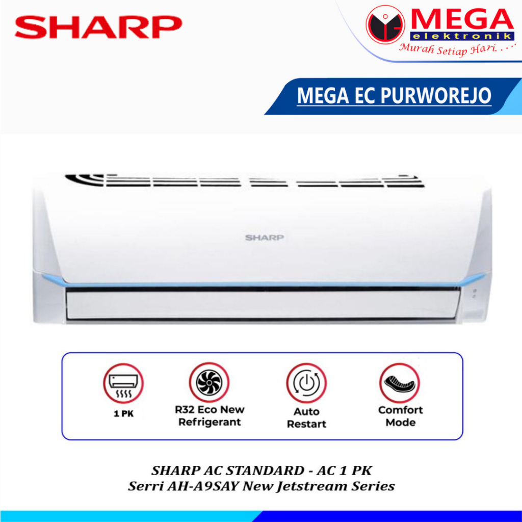 Jual AC SHARP 1 PK AH-A09SAY / AH A09 SAY / AHA09SAY STANDARD SERIES ...