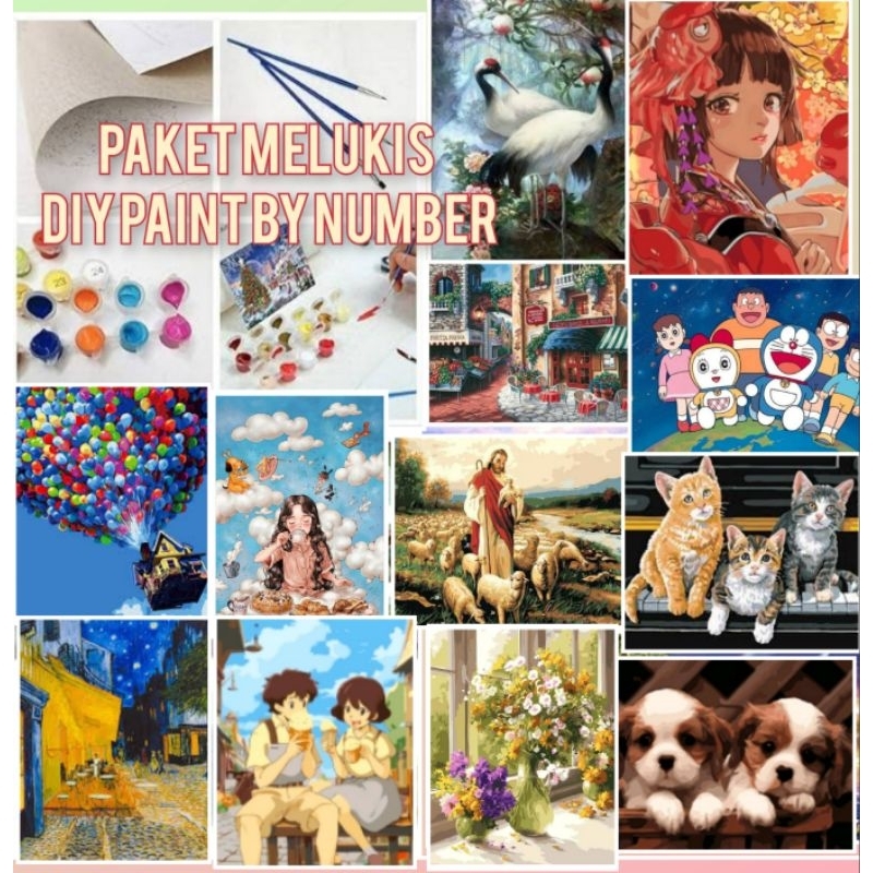 Jual DIY Paket Melukis 50x40cm Paint by number kit lukis painting by ...