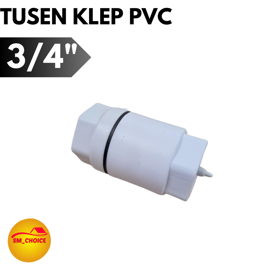 Jual TUSEN KLEP PVC 3/4" INCH PUTIH CHECK VALVE TOSEN KLEP 3/4 INCH PVC ...