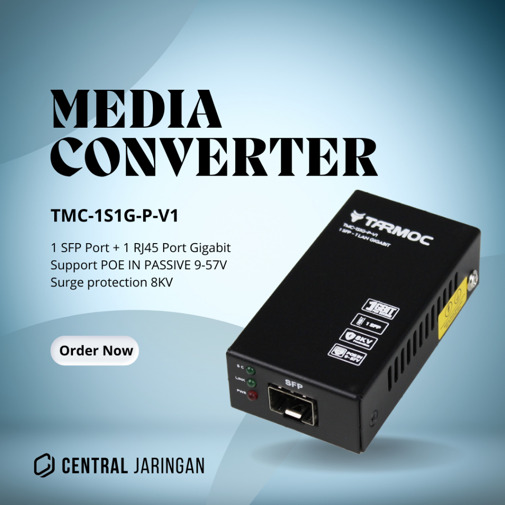 Jual Tarmoc TMC-1S1G-P-V1 |Media Converter 1 SFP 1 LAN Gigabit POE IN 9-57V | Shopee Indonesia