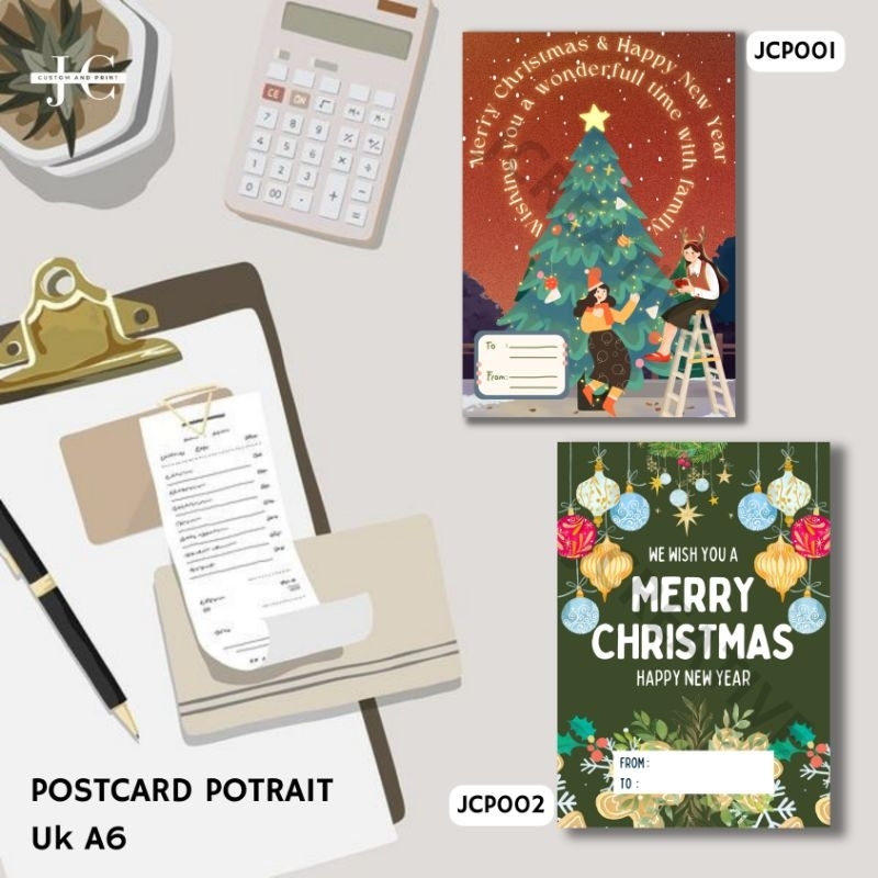 Jual postcard potrait natal / undangan natal / undangan ulang tahun ...