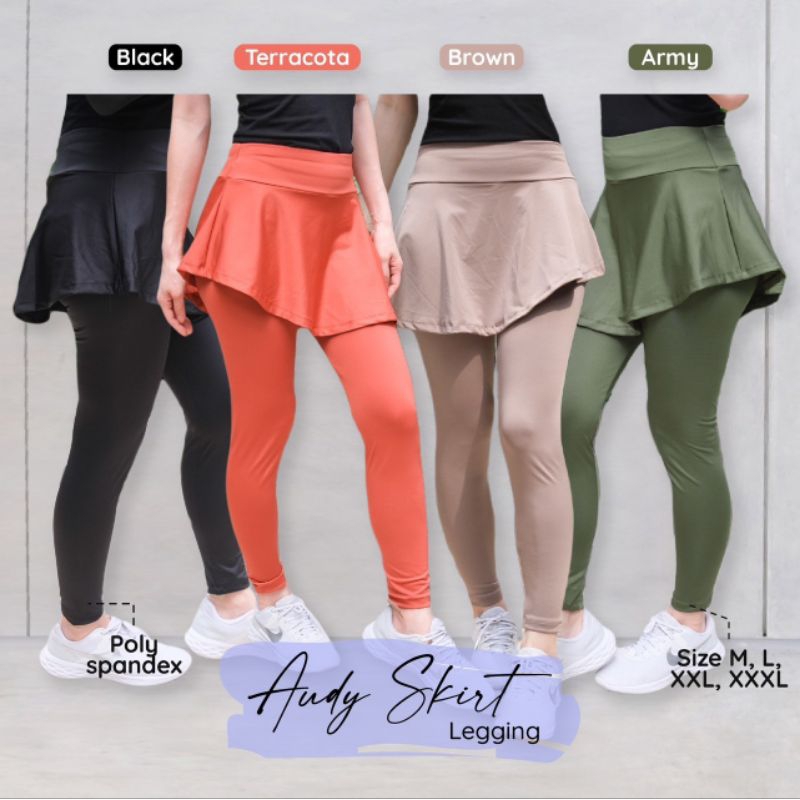 Jual CELANA LEGGING ROK SIZE M - XXXL BAWAHAN OLAHRAGA WANITA DANCE GYM ZUMBA AEROBIC YOGA ...