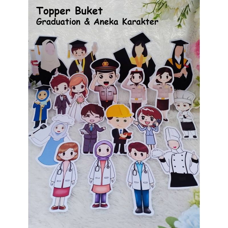 Jual Topper Graduation/Topper Aneka Karakter/Profesi | Shopee Indonesia