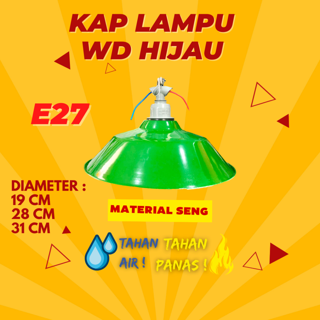 Jual KAP LAMPU JALAN WD HIJAU GANTUNG E27 SENG / LAMPU TIANG / KAP JALAN / FITTING LAMPU JALAN ...