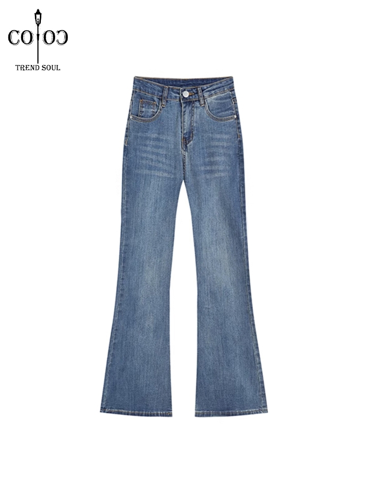 Jual Coco Trend Soul Jeans -- Biru retro Highwaist Stretch Cutbray ...