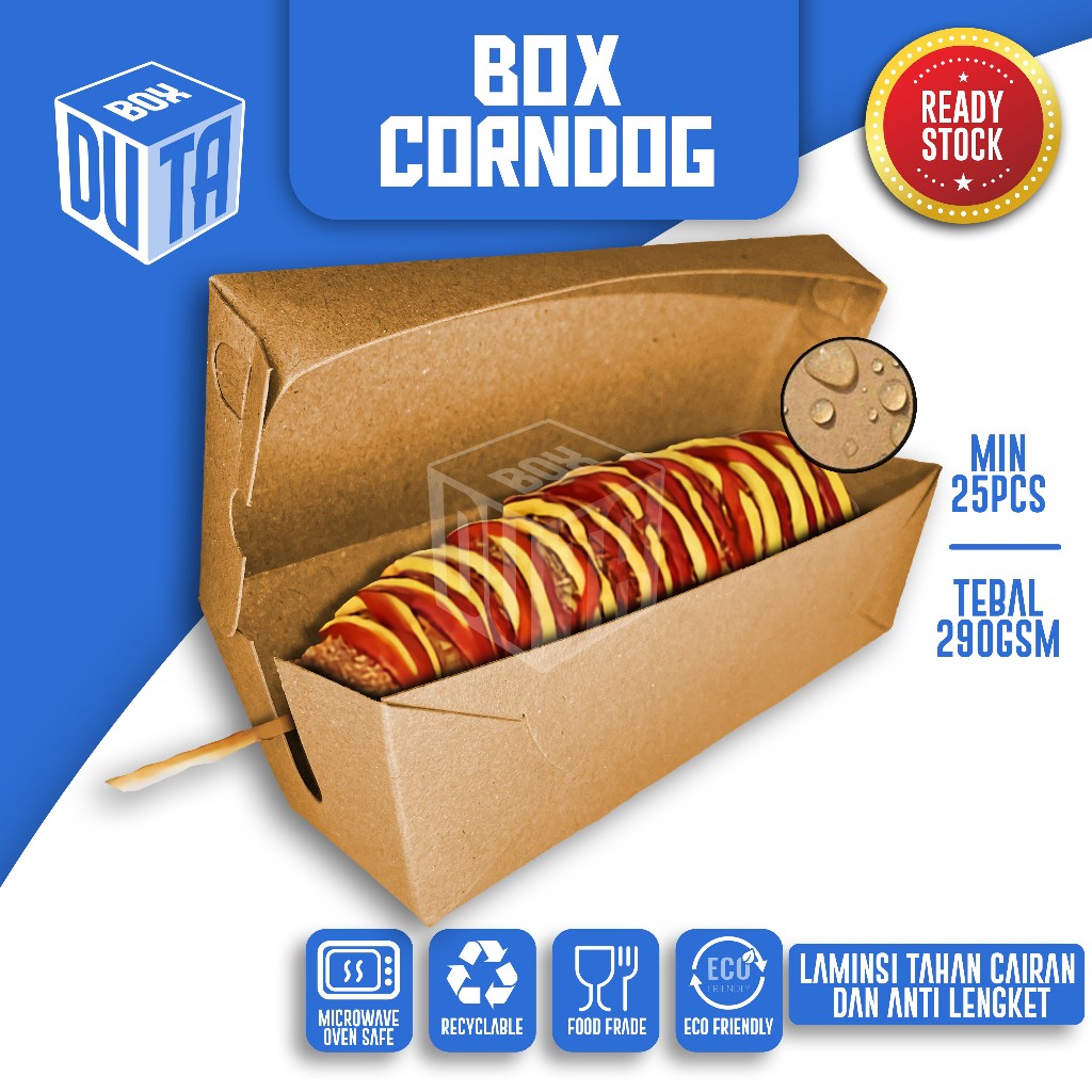 Jual Box corn dog/ Kotak corndog/ Dus kemasan Sosis Bakar | Shopee ...