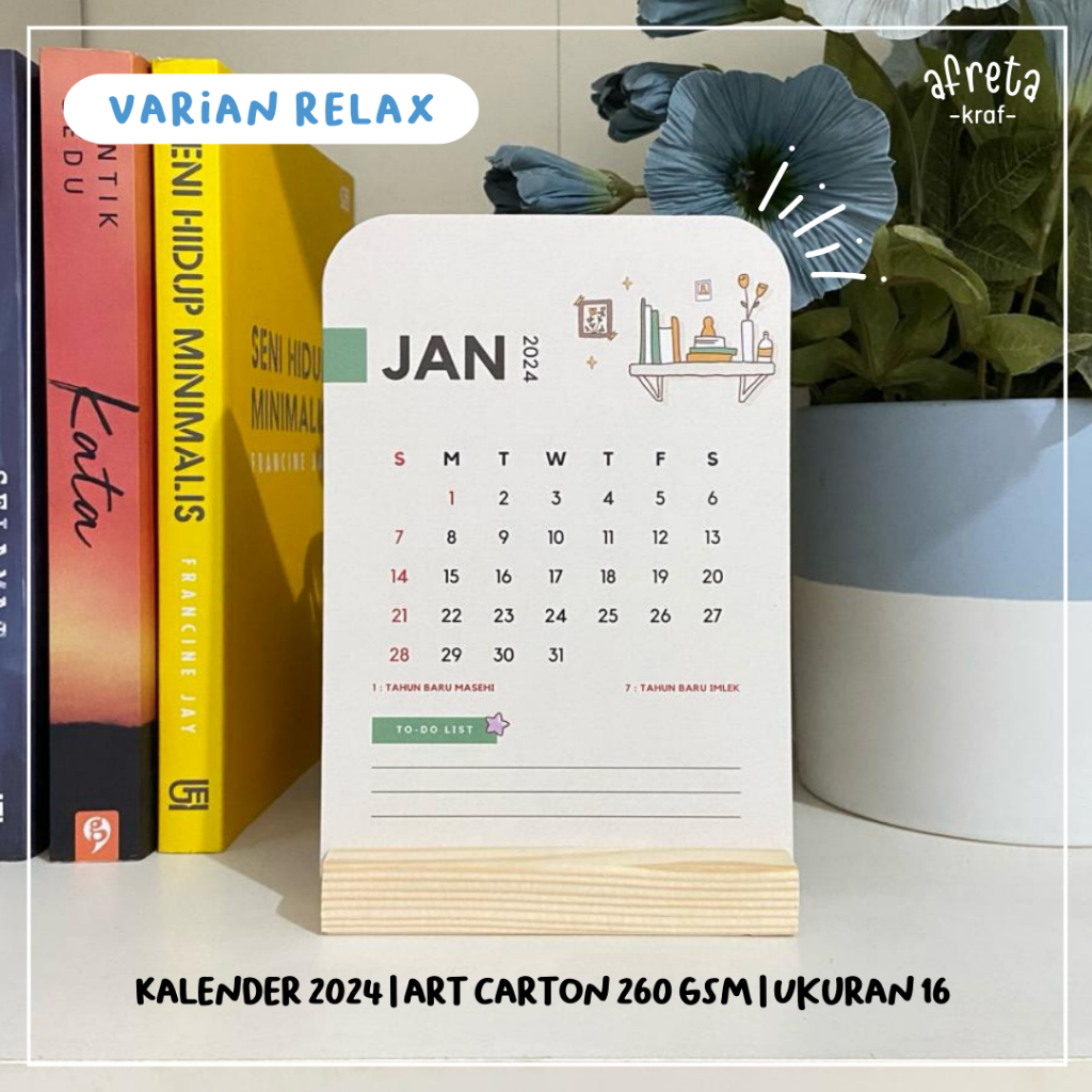 Jual 2024 CALENDAR RELAX / KALENDER 2024 AESTHETIC / DESK CALENDAR ...