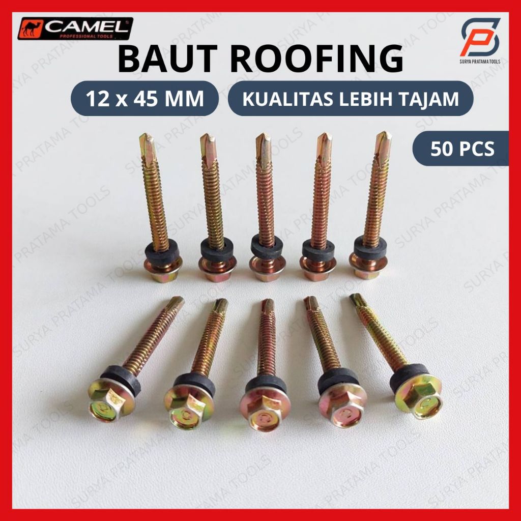 Jual Baut Roofing Camel 12x45 Isi 50 Pcs Baut Rangka Baja Ringan SDS 4 ...