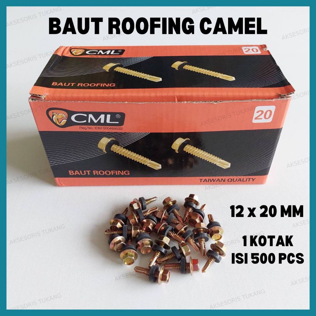 Jual [500 PCS] Baut Roofing Camel 12x20 2cm Per Kotak Baut Baja Ringan ...