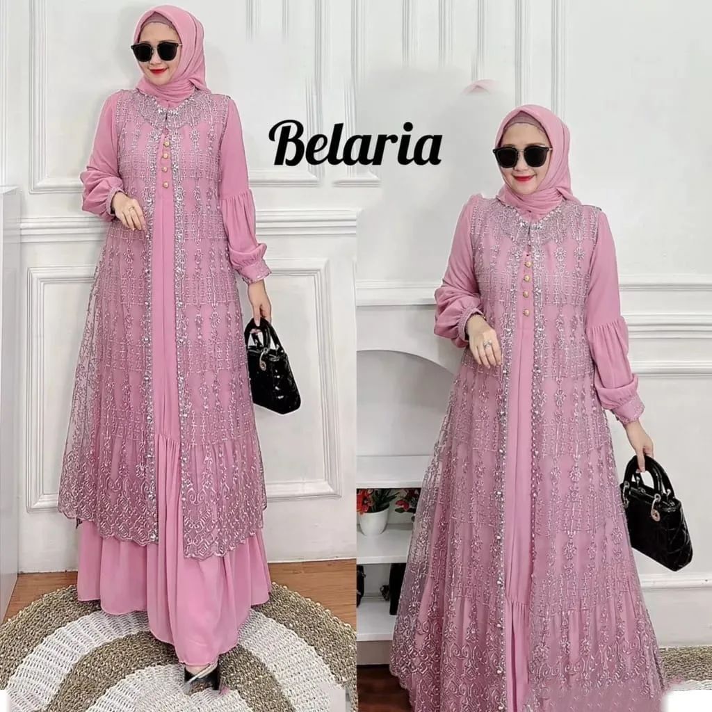 Jual Gamis Brukat Jumbo Gamis Ceruty Babydoll Premium Gamis Jumbo LD120 Belaria Dress Gamis ...