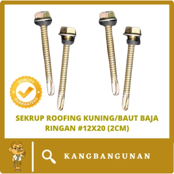 Jual SEKRUP ROOFING KUNING/BAUT BAJA RINGAN #12X20 (2CM) | Shopee Indonesia