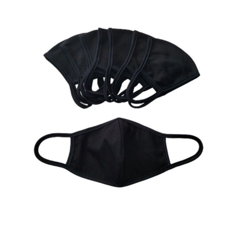 Jual 3 PCS MASKER KAIN HITAM POLOS TALI KUPING /DEWASA/REMAJA. PRIA DAN ...