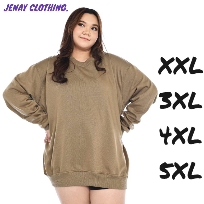 Jual JENAY Sweater Crewneck Polos Oversize XXL XXXL XXXXL XXXXXL Pria ...