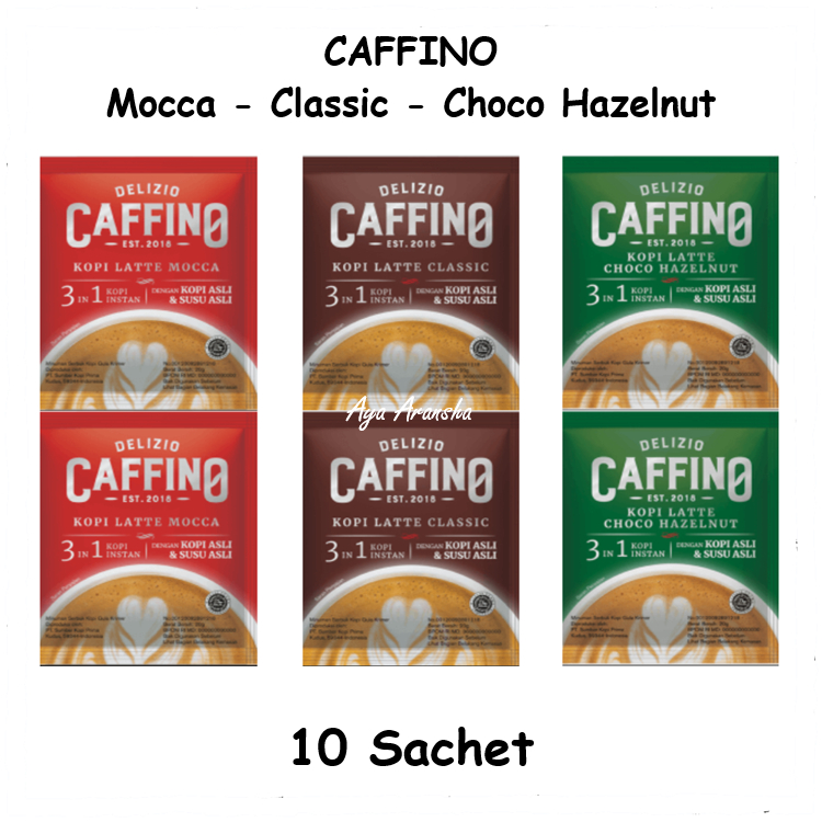 Jual CAFFINO I Mocca - Classic - Choco Hazelnut I 10 Sachet | Shopee ...