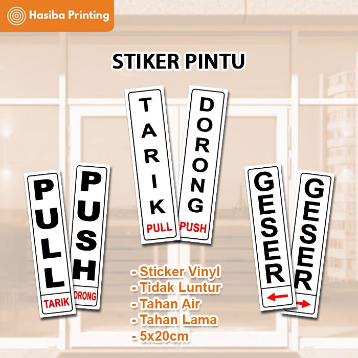 Jual Stiker Pintu Tarik Dorong Pull Push Geser | Shopee Indonesia