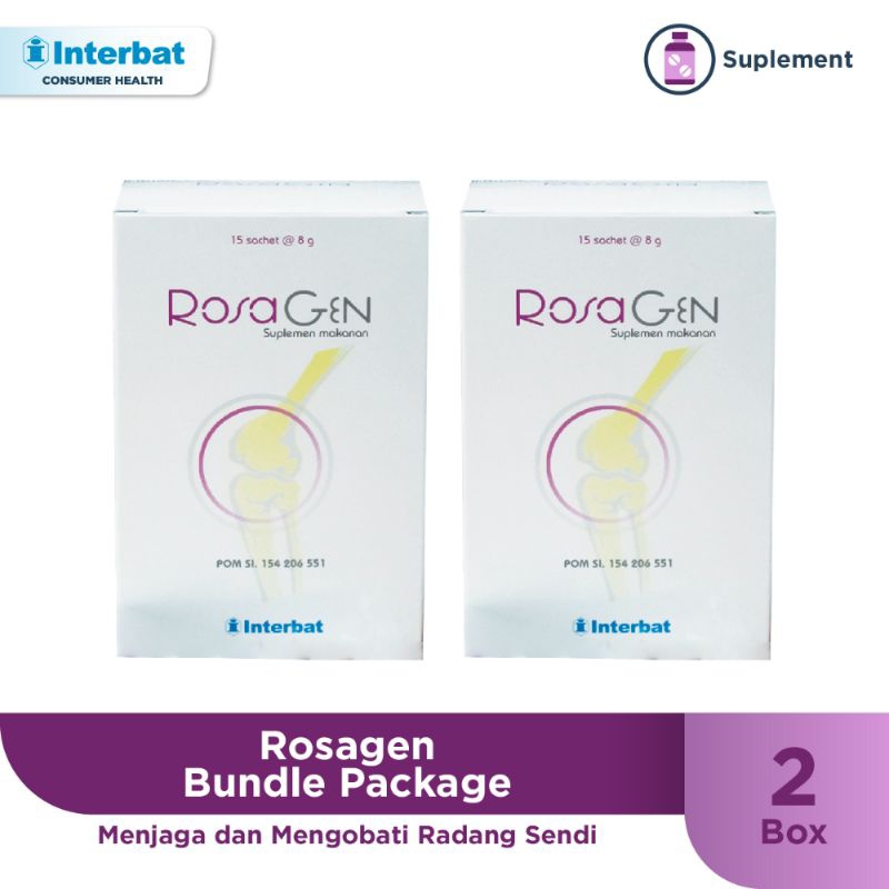 Jual ROSAGEN Box 15 Sachet Asli Original Suplemen Sendi Otot dan Tulang ...