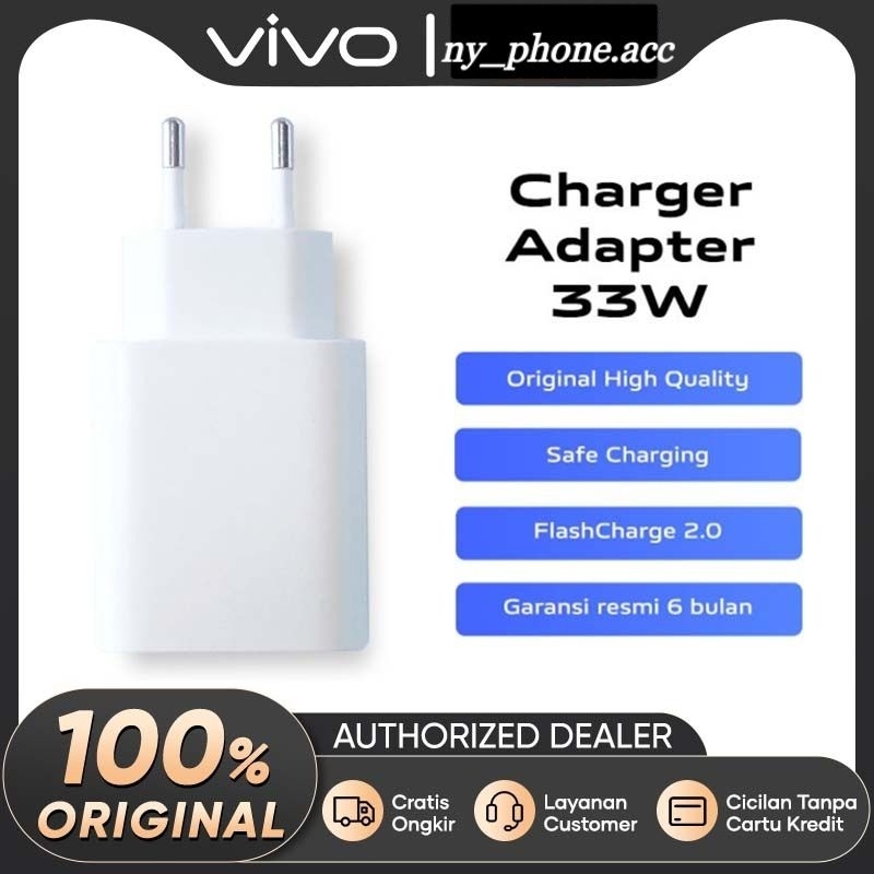 Jual ( PROMO ) CHARGER VIVO ORIGINAL INDONESIA FLASHCHARGE 33W X60 X50 V22SE V21 V20 Type-C ...
