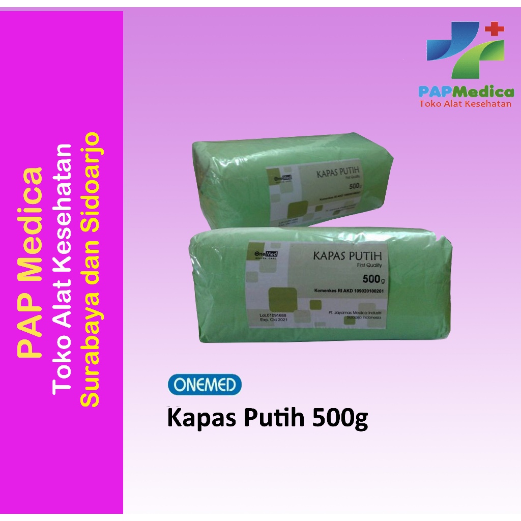 Jual Kapas Putih Pembalut OneMed 500gram | Shopee Indonesia