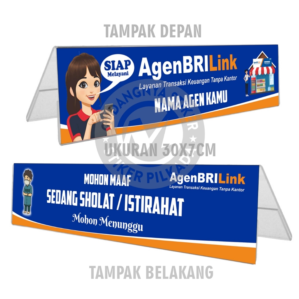 Jual AKRILIK SEGITIGA MEJA BRILINK + AC230 ( POSTER ) 2 SISI ( SATU ...