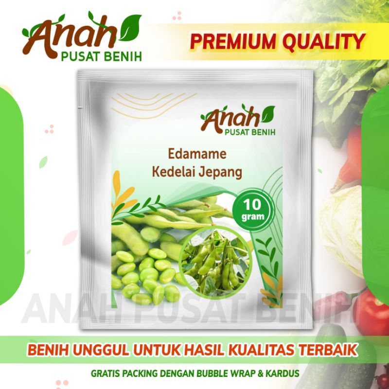 Jual Benih kacang kedelai edamame 10 gram / bibit kedelai Jepang super ...