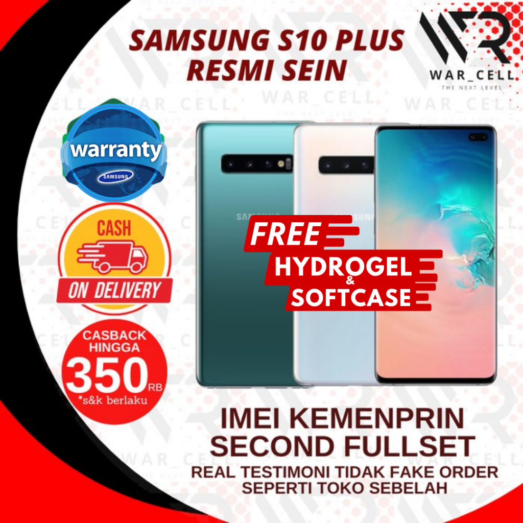 Jual SEIN Samsung Galaxy S10 Plus / S10+ 8/128GB 8/512GB Second Fullset Resmi | Shopee Indonesia