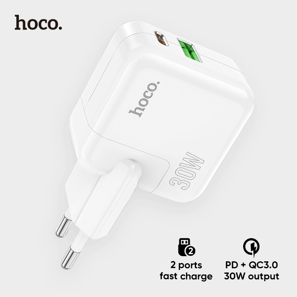Jual Hoco Kepala Charger Quick Charger 30W PD Type-C+ USB QC3.0 Fast ...
