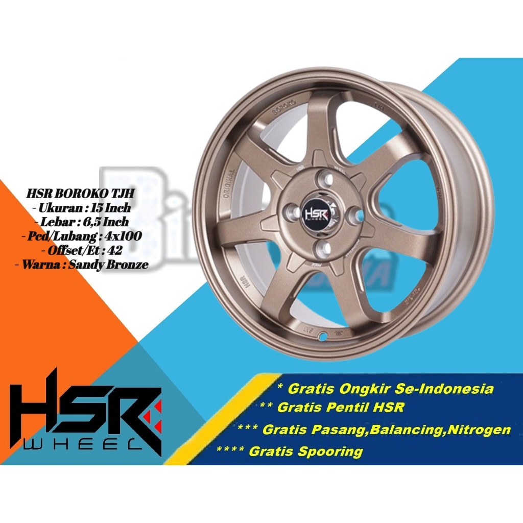 Jual Velg Mobil Ring 15 HSR BOROKO TJH R15 Lebar 6,5 Pcd 4X100 ET42 SANDY BRONZE | Birawa Jogja ...