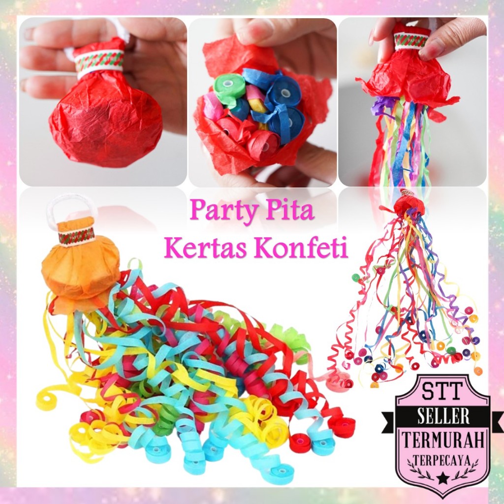 Jual STT Party Pita Kertas Konfeti Kertas Cracker Popper Pita Warna ...