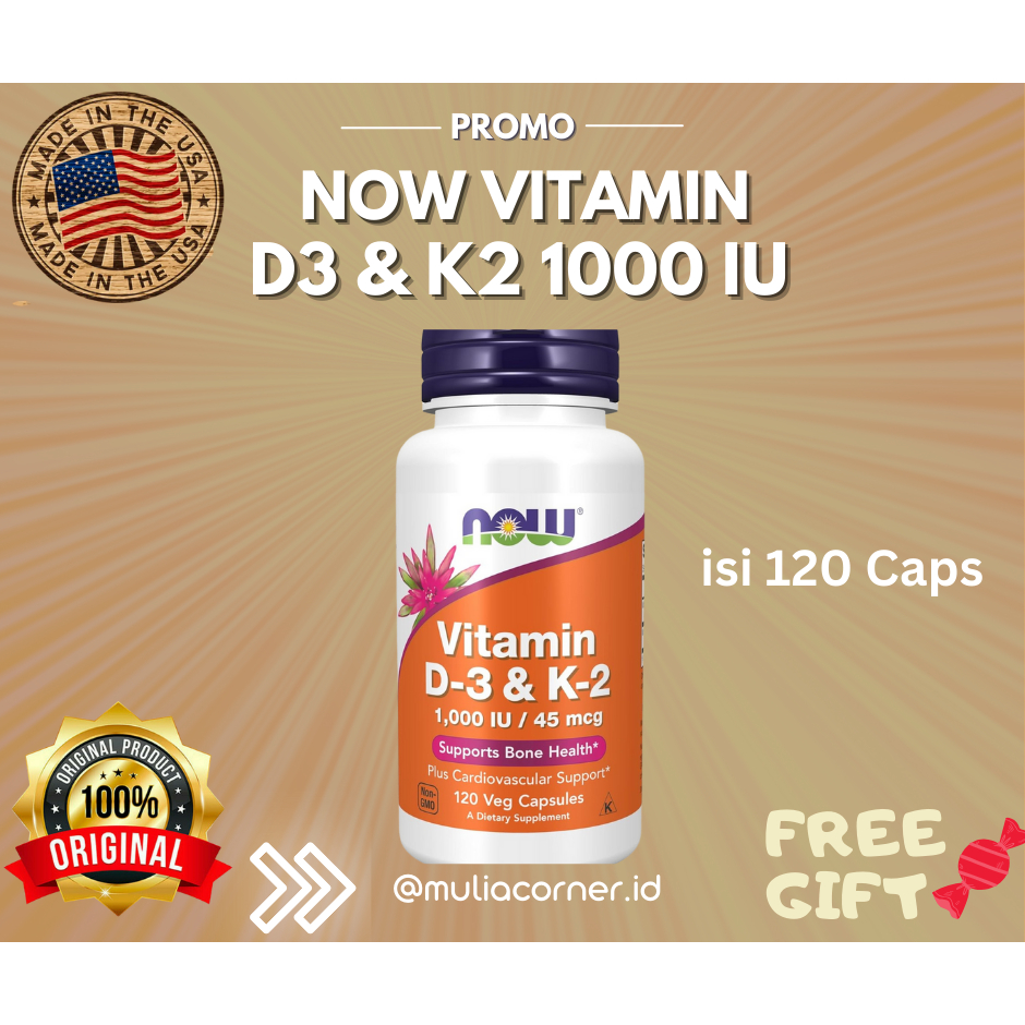 Jual Vitamin NOW D3 & K2 1000 IU | Shopee Indonesia