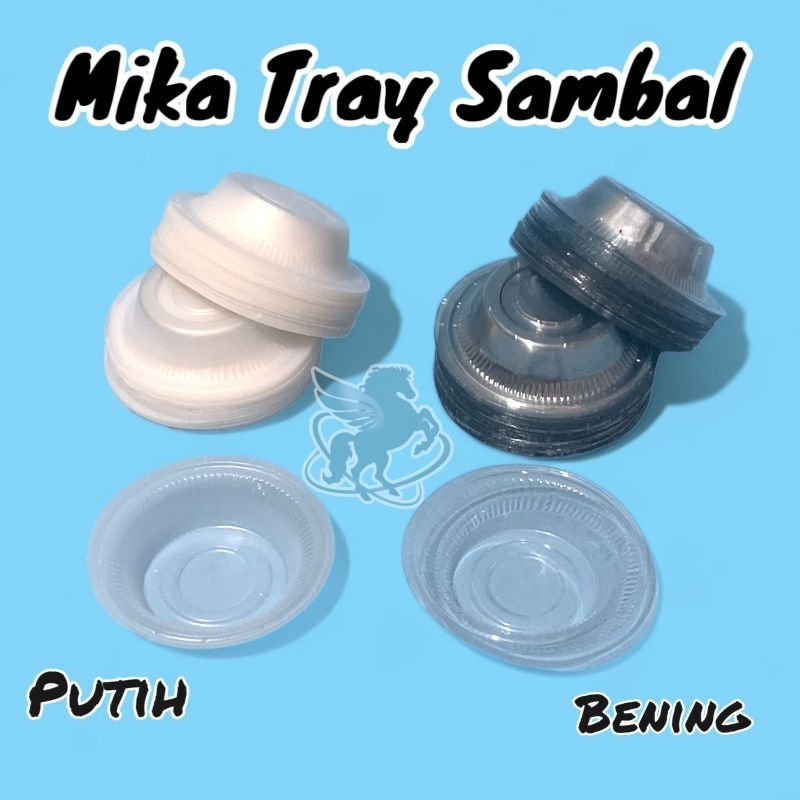 Jual isi 400pcs Mika Tray sambal Putih susu & Bening / Mika Saos ...